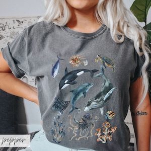 Marine Life Conservation Shirt, Comfort Colors Shirt, Ocean Lovers Tee ...