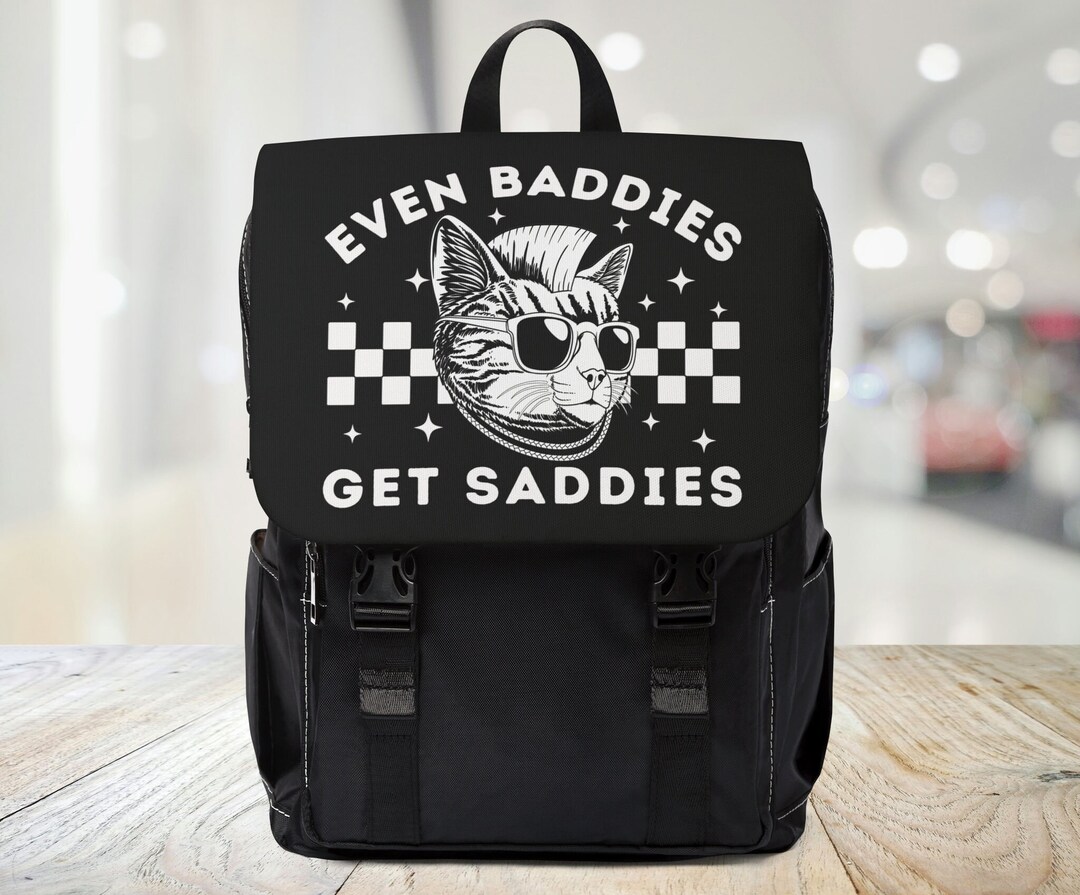Even Baddies Get Saddies Backpack, Cat Lover Depression Awareness ...