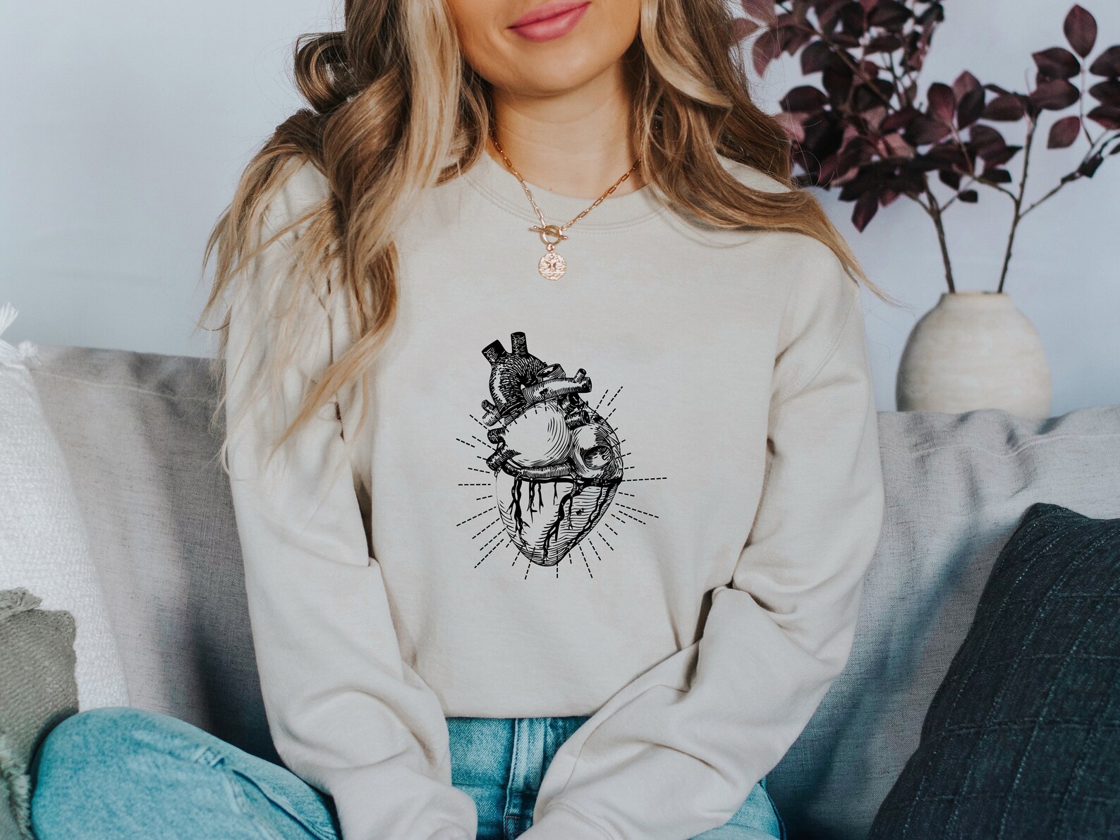 Anatomical Heart Sweater Human Heart Sweatshirt Valentines - Etsy