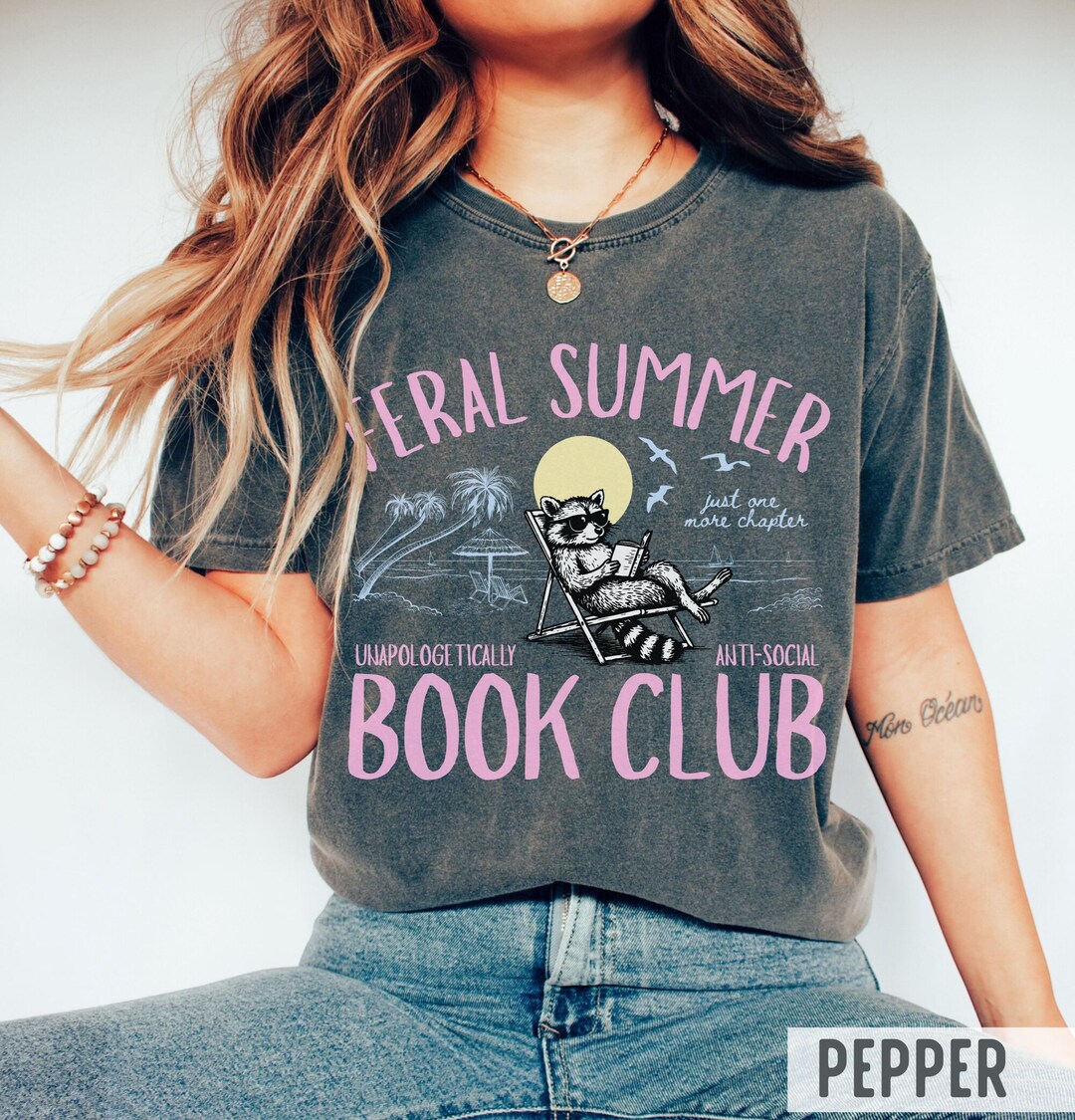 Comfort Colors Feral Summer Book Club T-shirt: Raccoon Beach Day Tee - Etsy