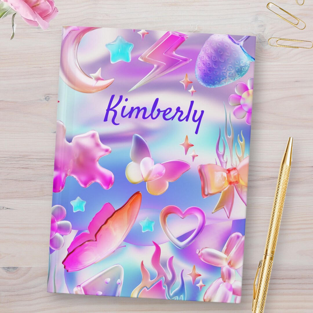 Personalized Y2K Soft Girl Journal, Custom Name Notebook Soft Girl ...