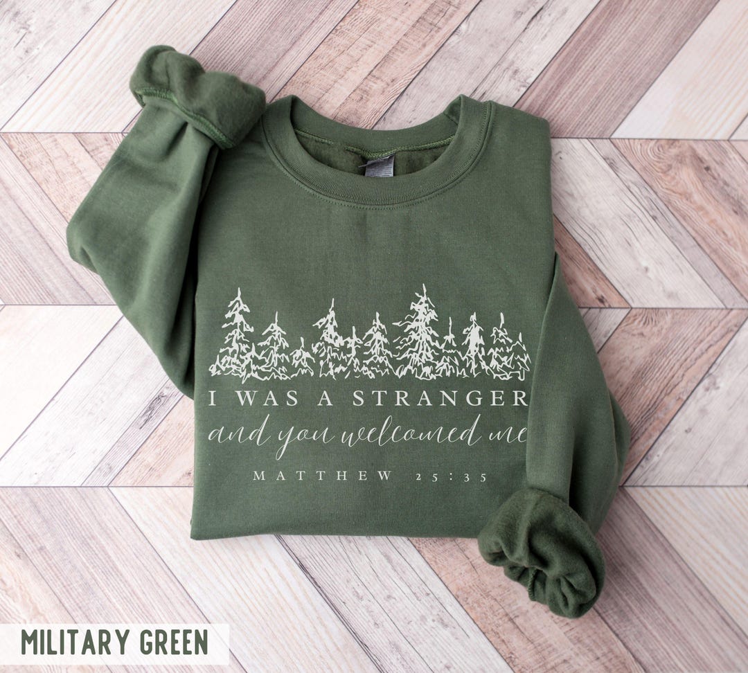 Welcome the Stranger Bible Verse Sweater: Pro Immigration Christian ...