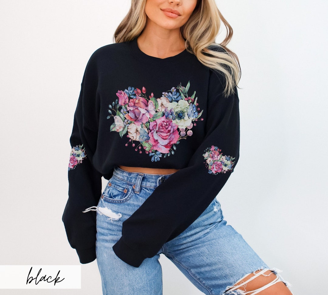 Cottagecore Heart Elbow Sweater, Valentine's Day Clothes, Romantic ...