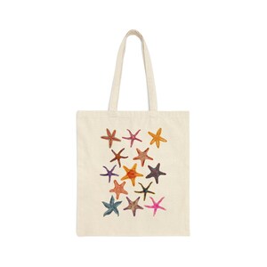 Painted Starfish Tote Bag, Beach Day Tote Bag, Summer Crustaceancore ...
