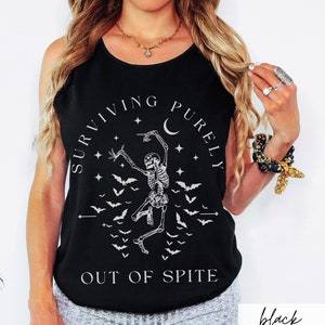 Comfort Colors Surviving Purely Out of Spite Tank Top, Funny Goth ...
