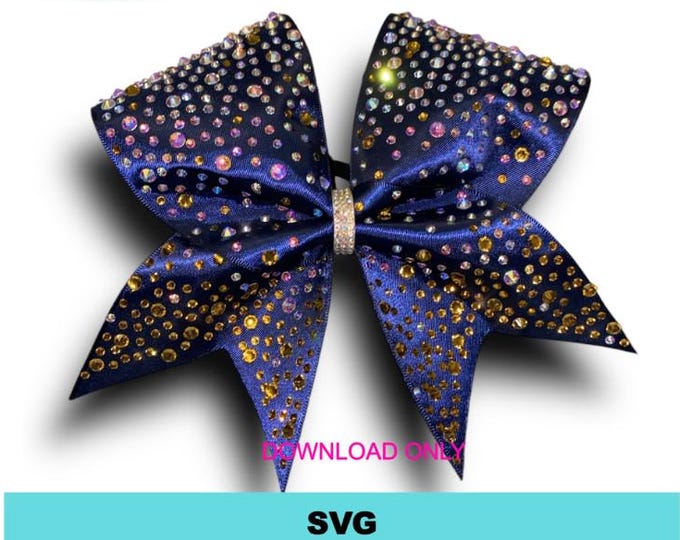 Cheer Bow Design Scatter Tips Rhinestone Template in SVG Format - Etsy