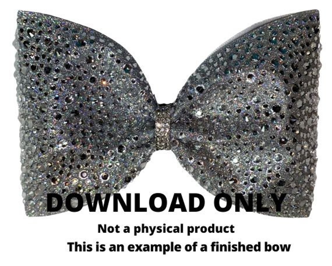 Cheer Bow Rhinestone Template 4 Inch Tailless Scatter Pattern Starlette ...