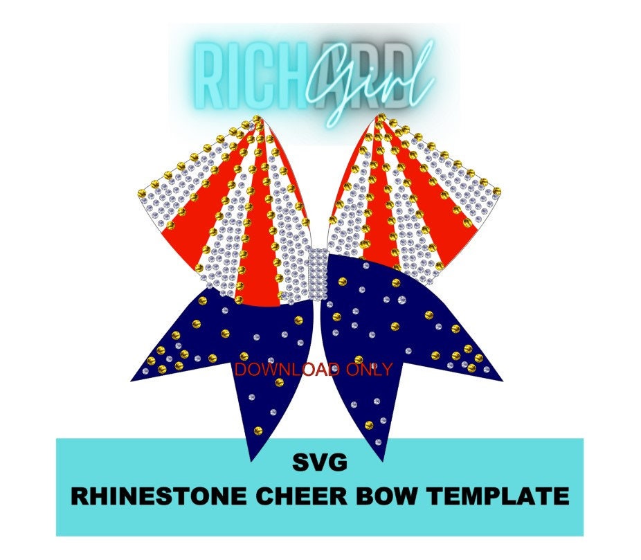 Cheer Bow Design "big Top" Circus Theme SVG Rhinestone Template - Etsy