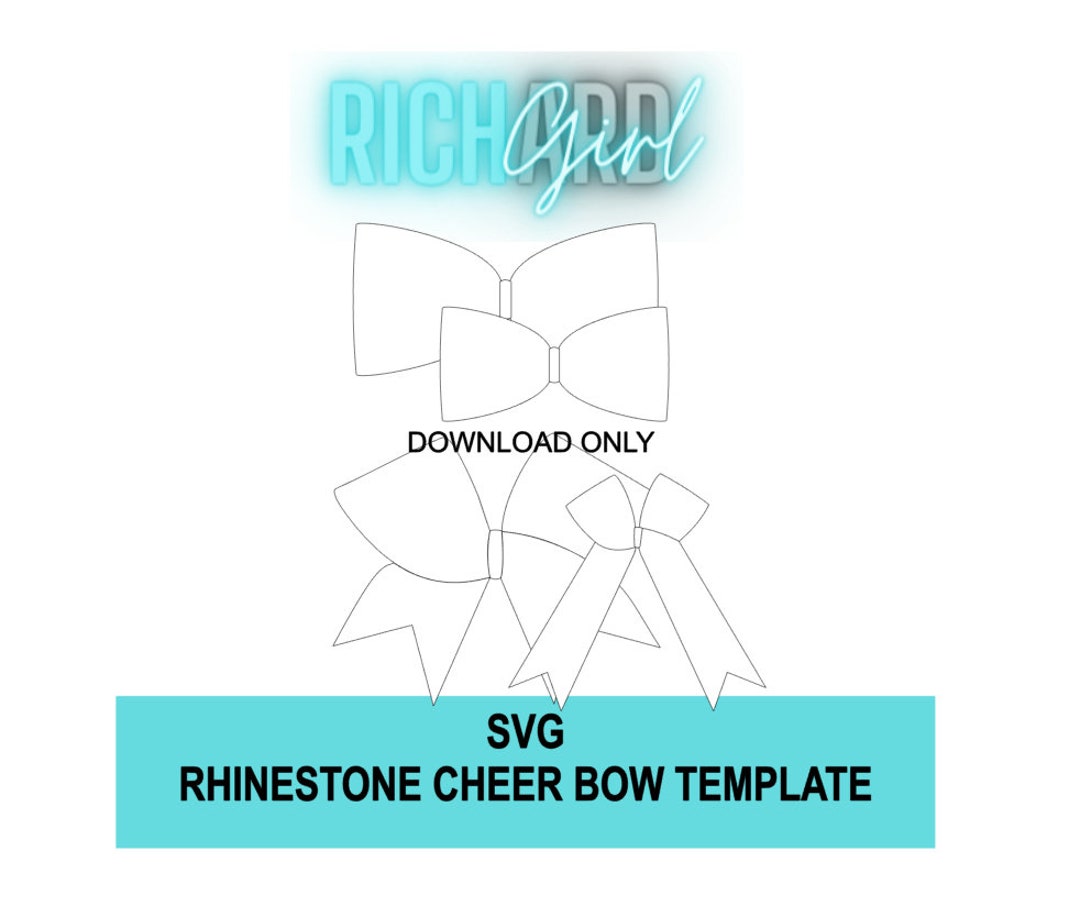 Cheer Bow Mock up Template Incl 3 Inch and 4 Inch Tailless, Collegiate ...