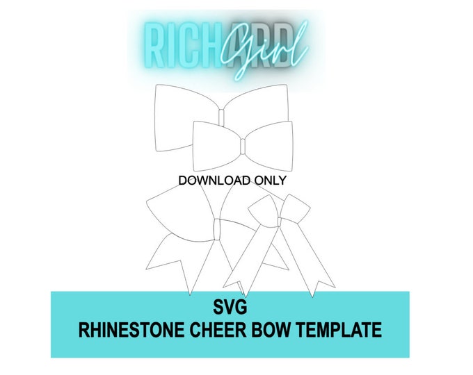 Cheer Bow Template - X Pattern SVG Template for Vinyl Heat Transfer 3 ...