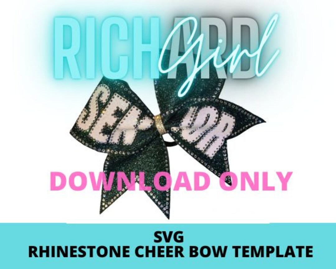 Cheer Bow Rhinestone Template SVG for Senior Bow - Etsy