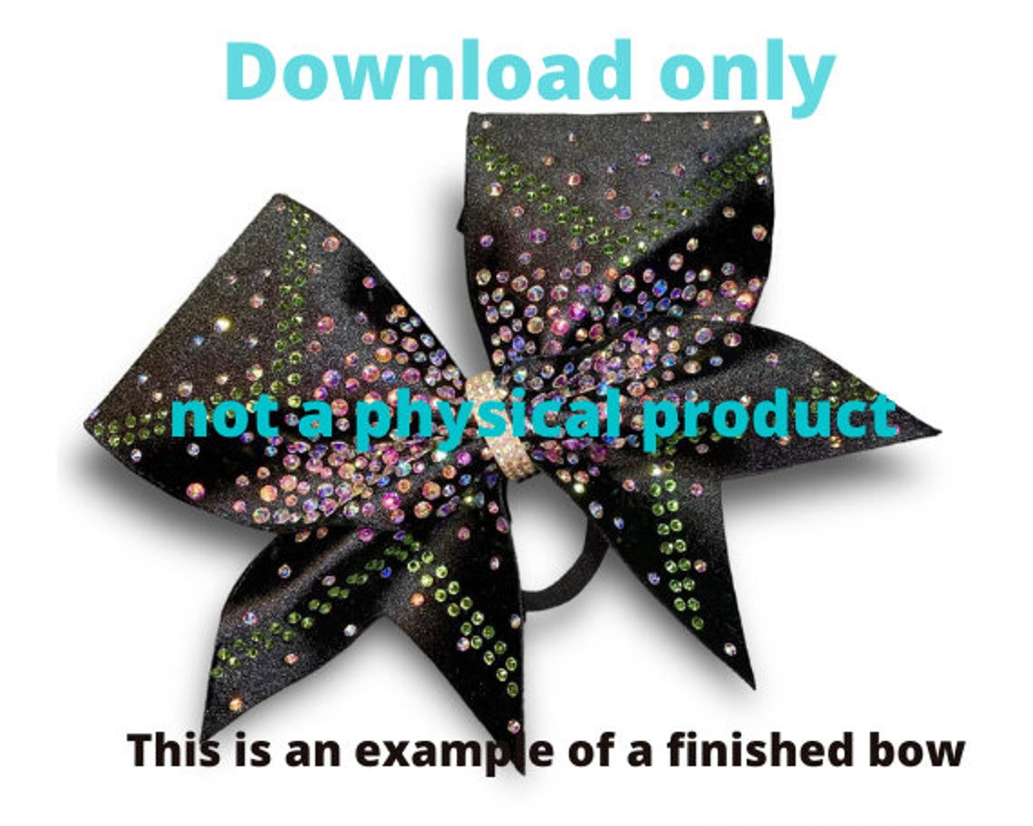 Cheer Bow Rhinestone Template SVG Rave Chevron and Chevron Tail - Etsy