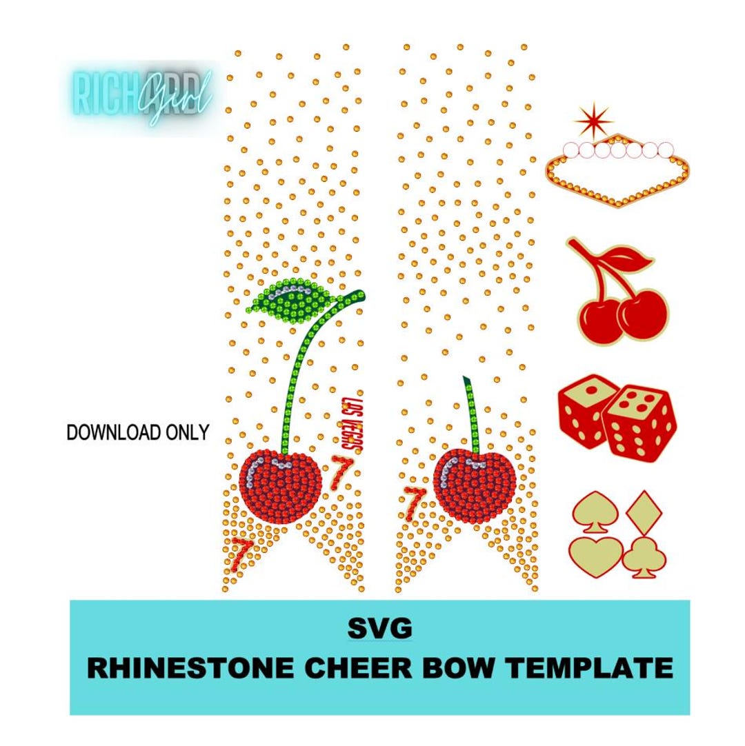VEGAS Cheer Bow Rhinestone Template in SVG Format - Etsy