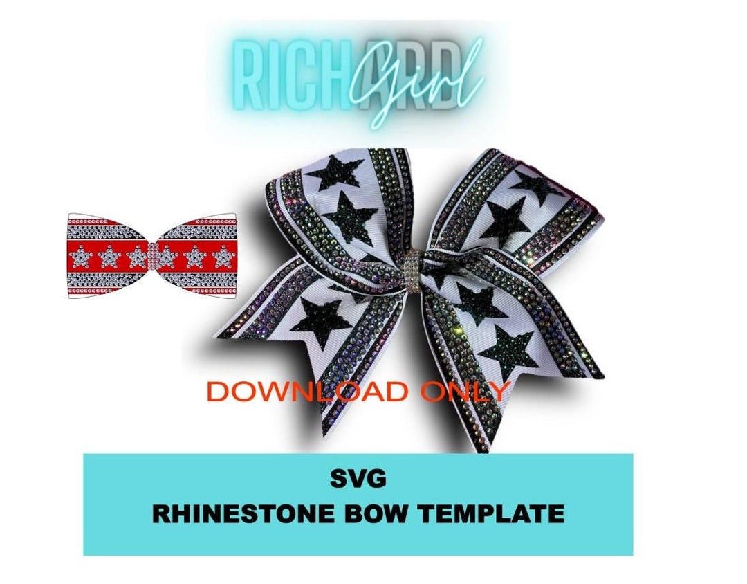 Star Cheer Bow Template Rhinestone Design SVG Tailless and With Tails ...