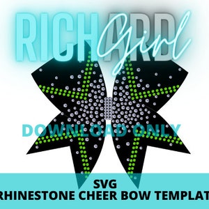 Cheer Bow Rhinestone Template SVG Rave Chevron - Etsy