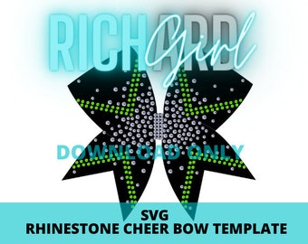 Collegiate Style Rhinestone Cheer Bow Template SVG 1.5 - Etsy