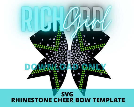 Cheer Bow Rhinestone Template SVG Rave Chevron - Etsy