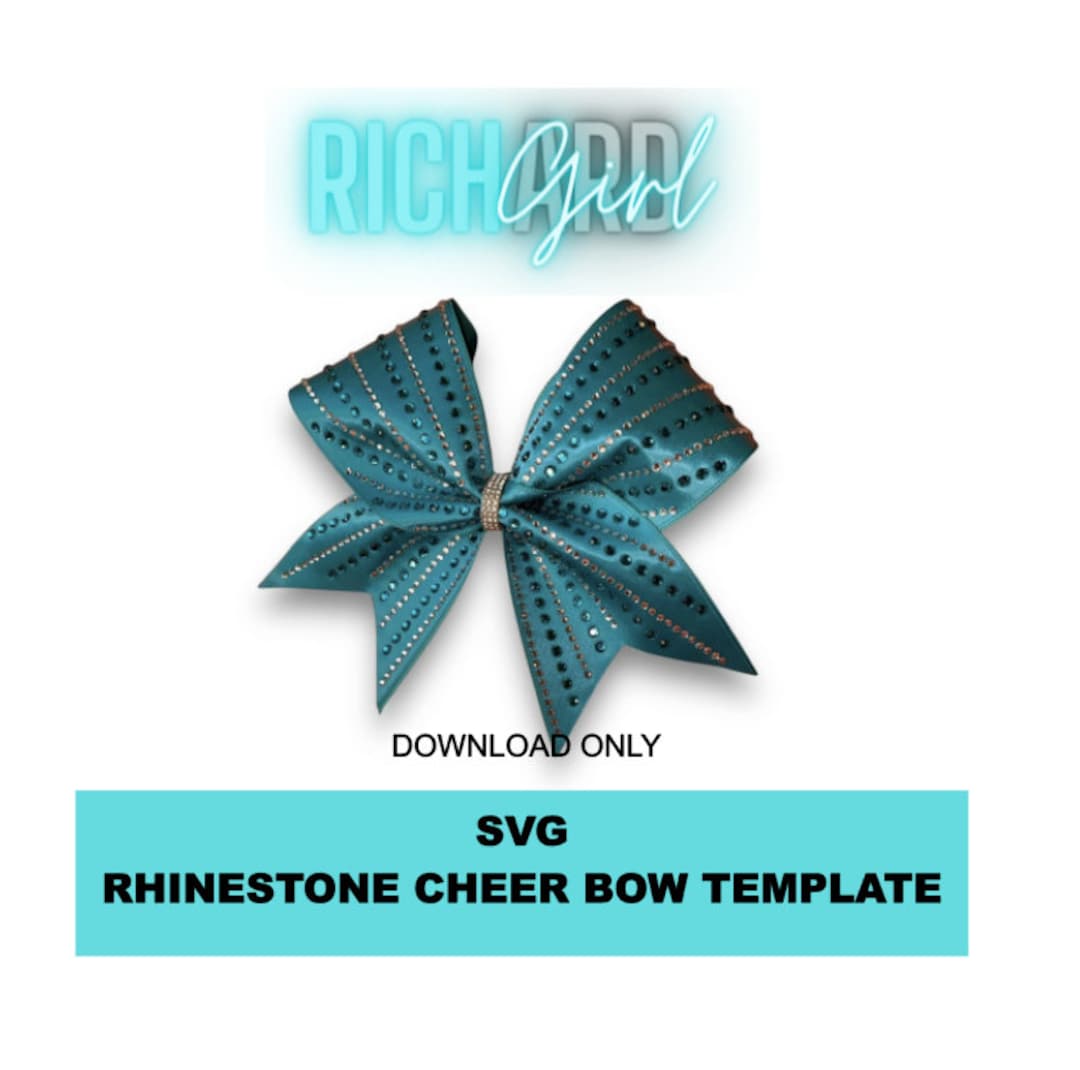 Burst Cheer Bow Design Rhinestone Template in SVG Format Instant ...