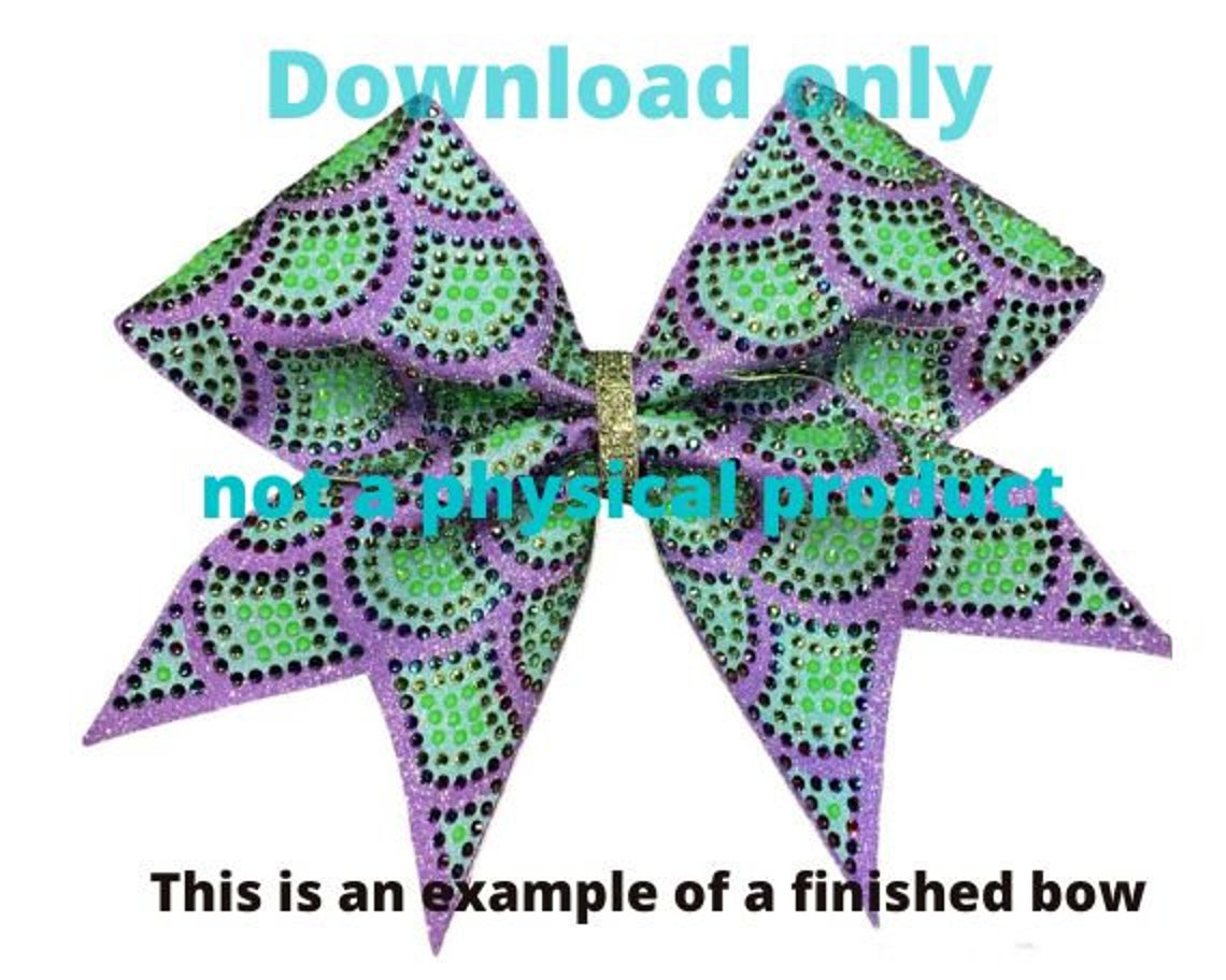 Cheer Bow Rhinestone Template SVG Mermaid Dragon - Etsy