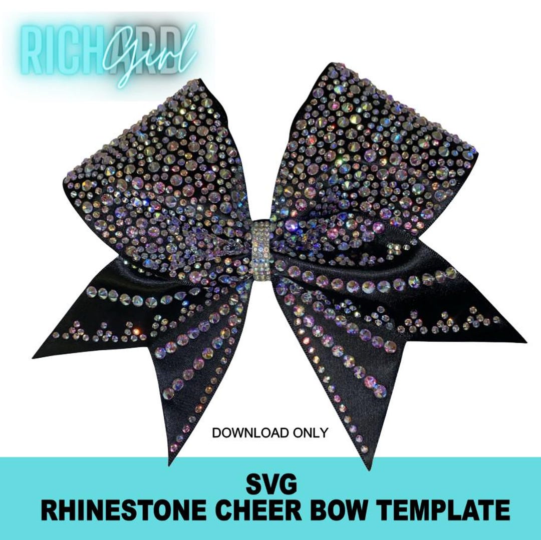 Starlette Sawtooth Tails Rhinestone Cheer Bow Template in SVG Format - Etsy