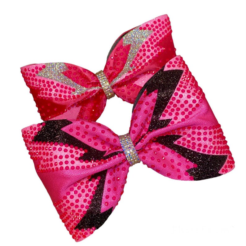 3" and 4" Tail-less Cheer Bow Rhinestone Template SVG Lightening Storm ...
