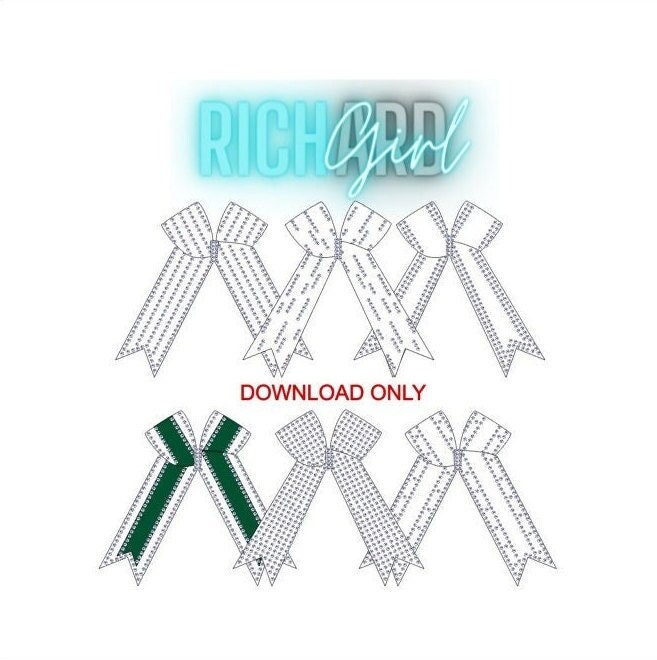Collegiate Style Rhinestone Cheer Bow Templates SVG 1.5" Width - Etsy