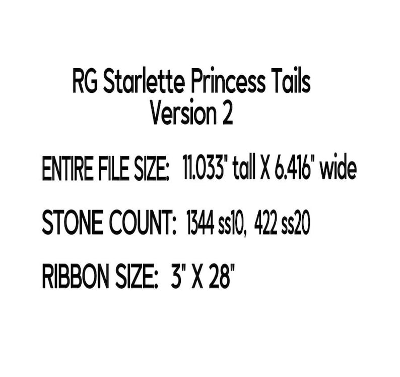 Starlette Princess Tails VERSION 2 Rhinestone Cheer Bow Template in SVG ...