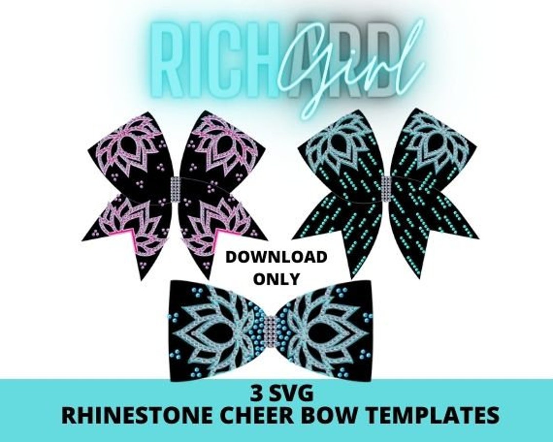 Cheer Bow Design SVG Template LOTUS X Digital Rain - Etsy