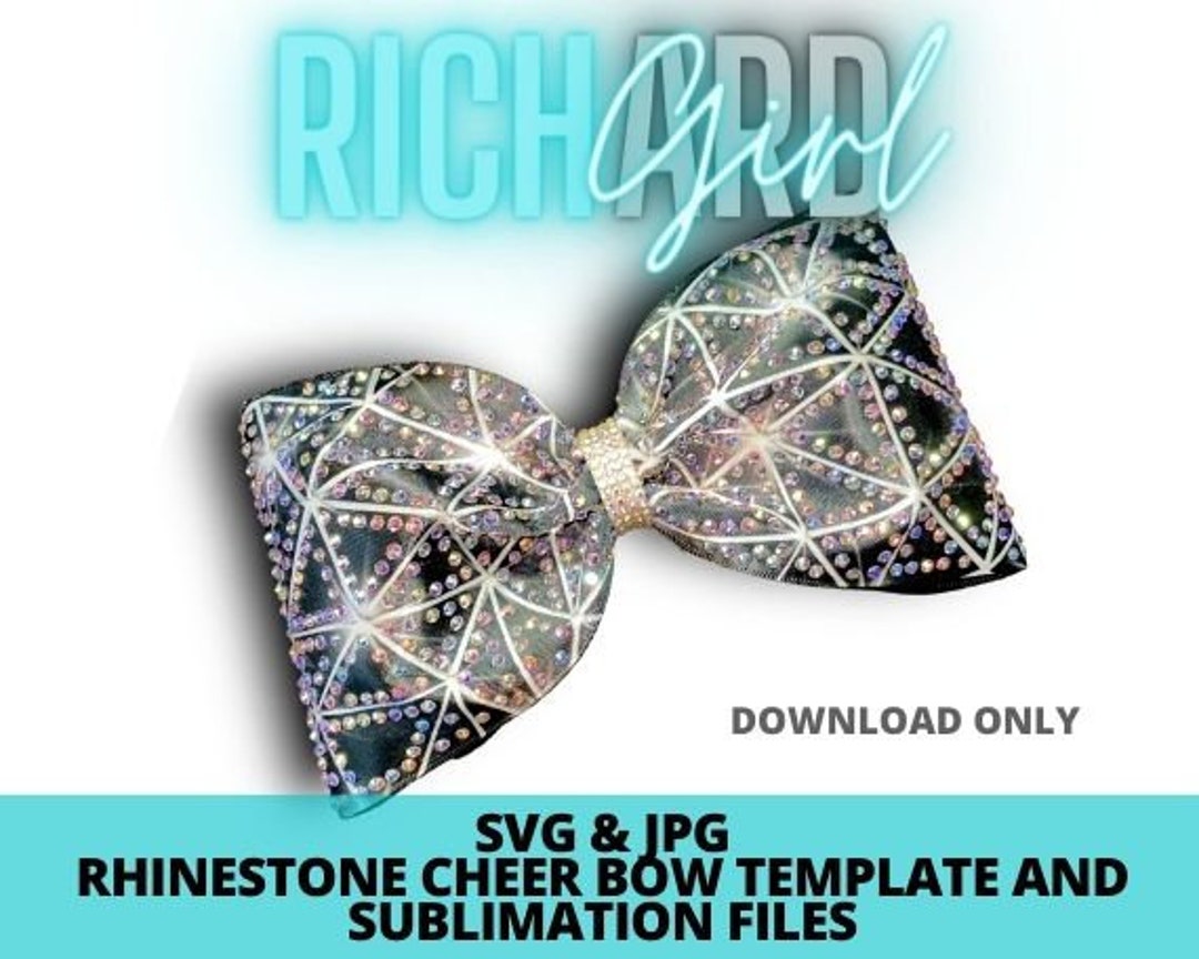 Cheer Bow Design 'tail-less Gemstone' Rhinestone Template in SVG Format ...