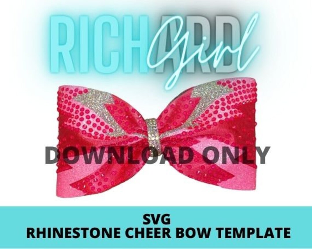 3 Inch Tail-less Cheer Bow Rhinestone Template SVG Lightening Storm - Etsy