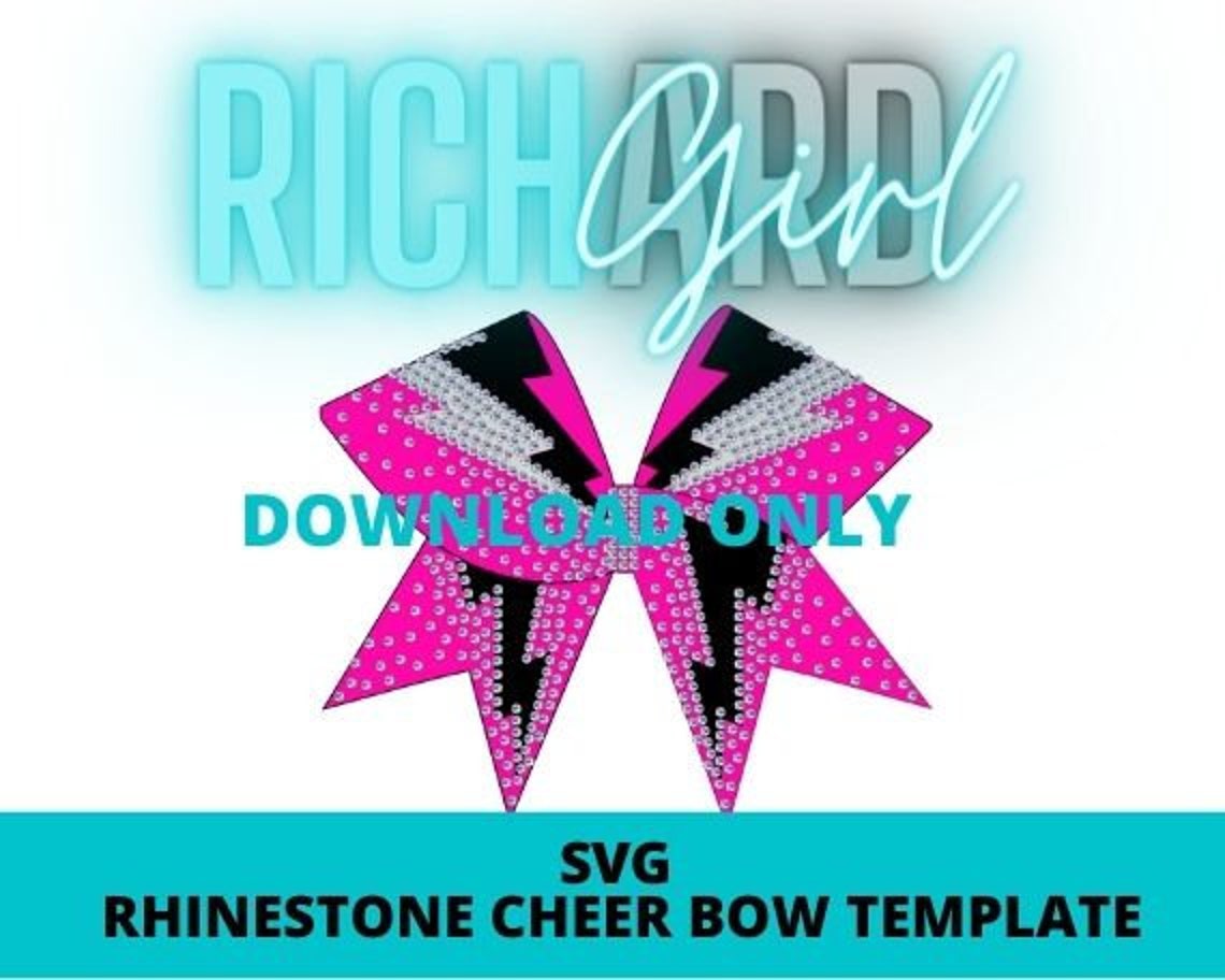 Cheer Bow Rhinestone Template SVG Lightening Storm - Etsy