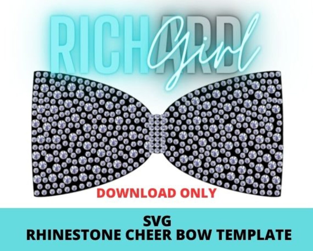 Cheer Bow Rhinestone Template 4 Inch Tailless Scatter Pattern Starlette ...
