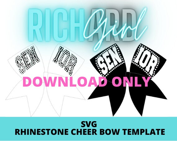 Cheer Bow Rhinestone Template SVG Format for Senior Bow or - Etsy