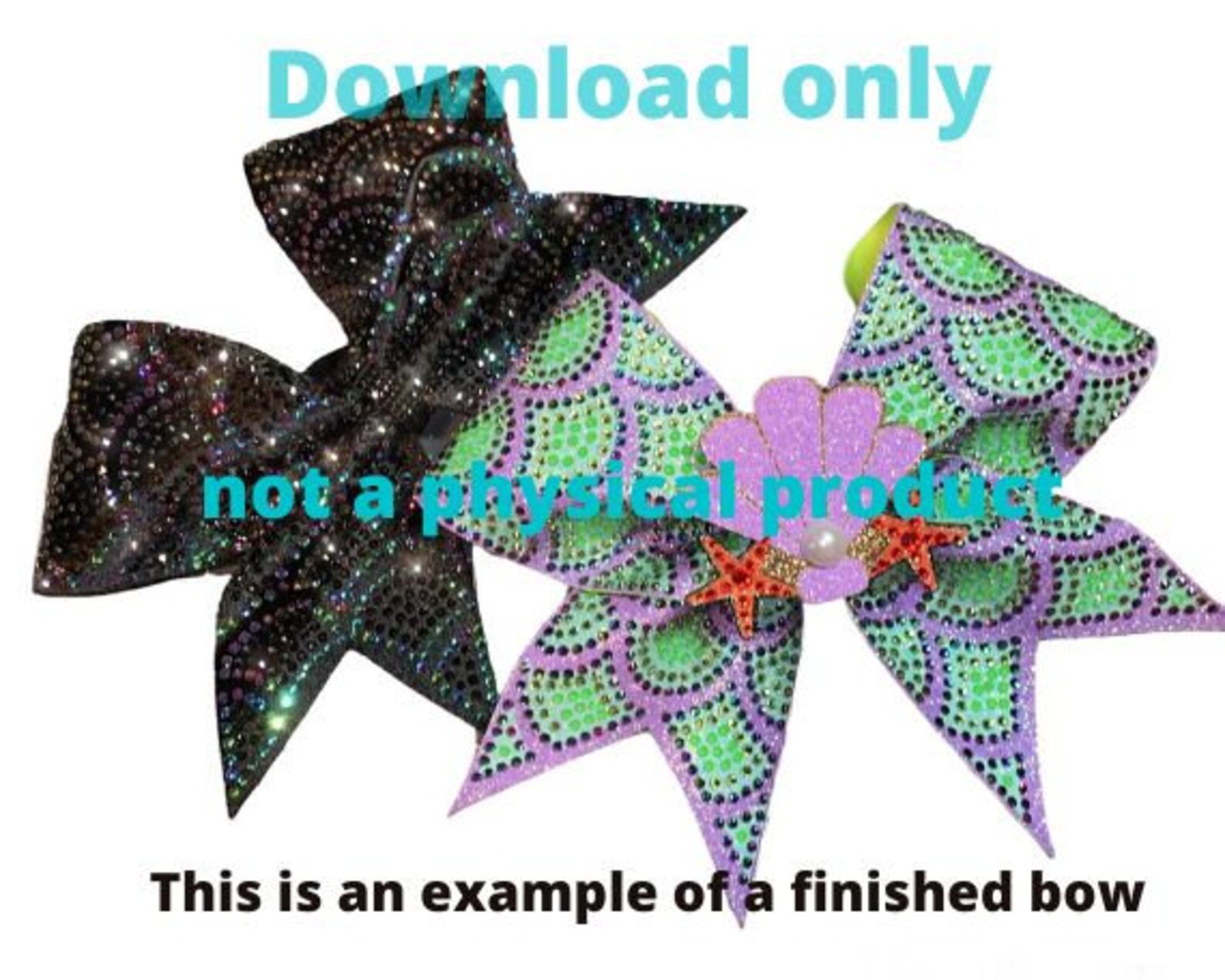 Cheer Bow Rhinestone Template SVG Mermaid Dragon - Etsy