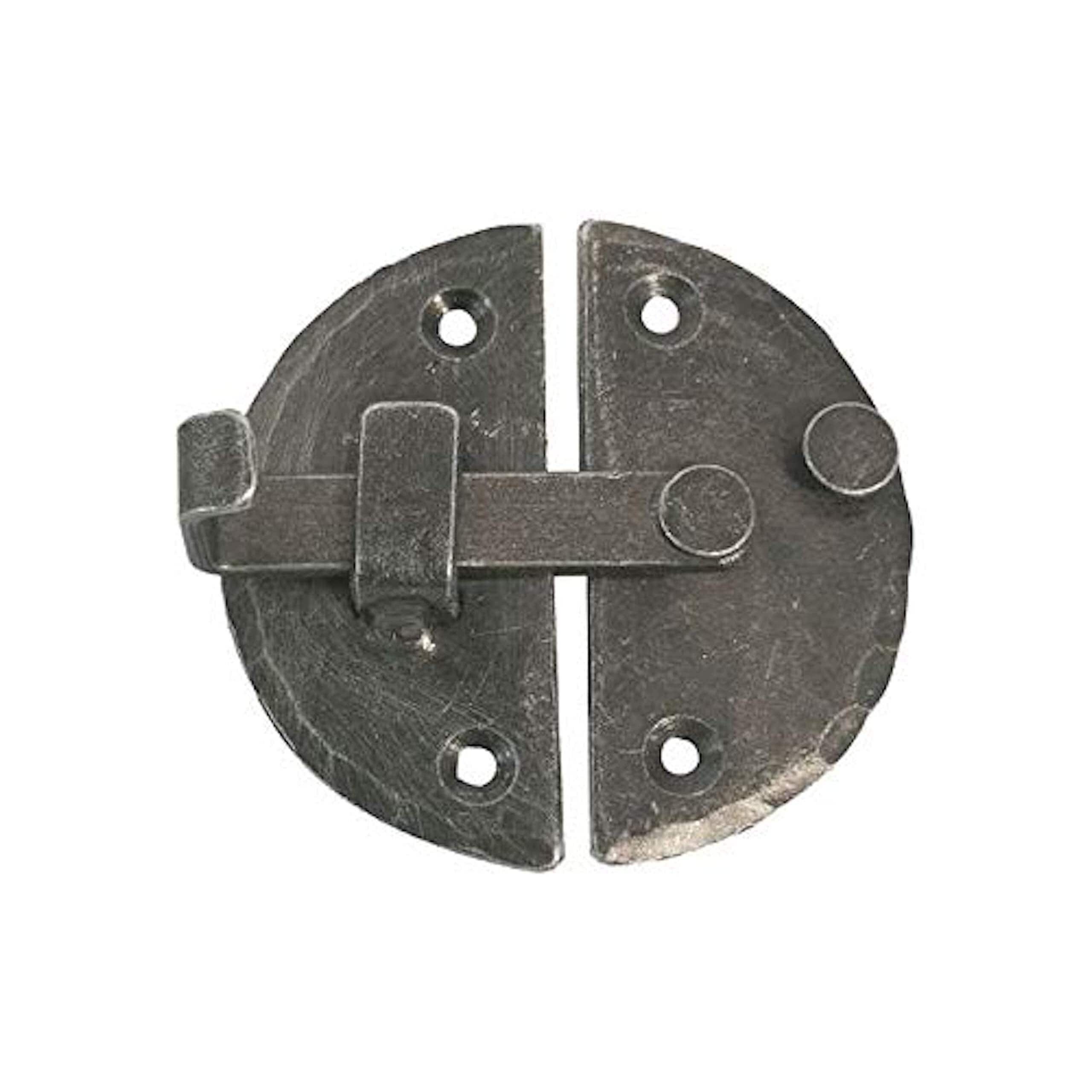 Traditional Round Cabinet Latch Pewter Cast Iron Finish Lever Catch ...