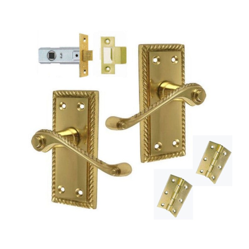 Georgian Brass Lever Latch Door Handles 3 Hinges and - Etsy