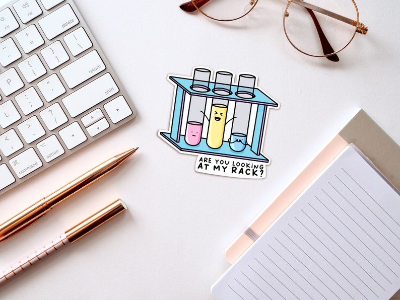 Test Tube Rack Sticker, Cute Chemistry Decal, Science Laptop Sticker ...