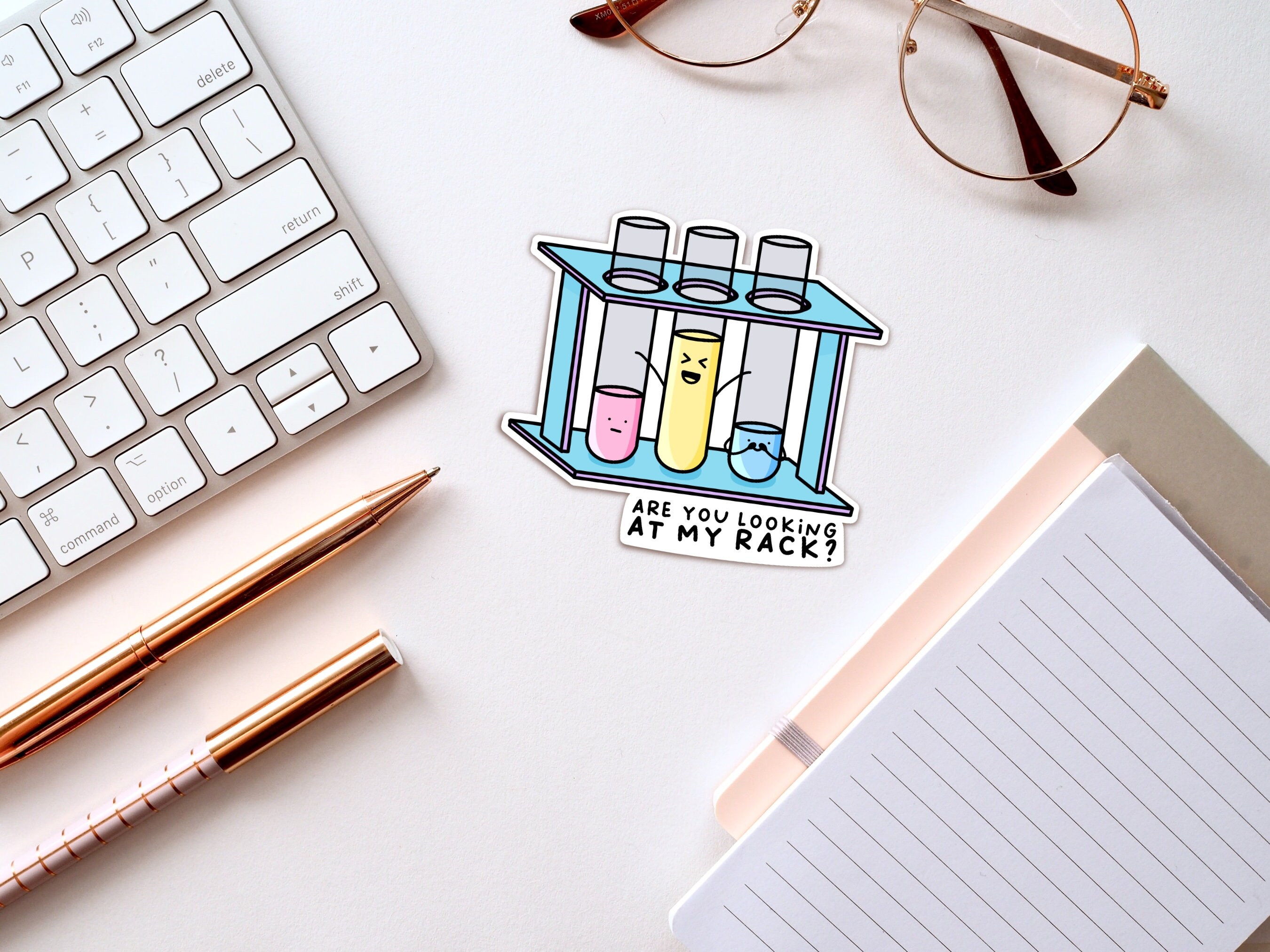 Test Tube Rack Sticker, Cute Chemistry Decal, Science Laptop Sticker ...