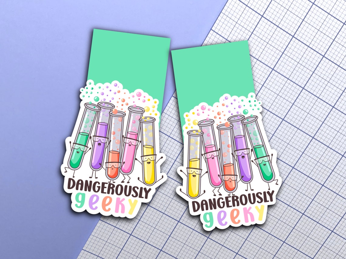 Geeky Science Magnetic Bookmark, Cute Chemistry Book Mark, Test Tubes ...
