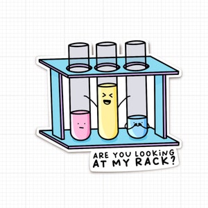 Test Tube Rack Sticker, Cute Chemistry Decal, Science Laptop Sticker ...