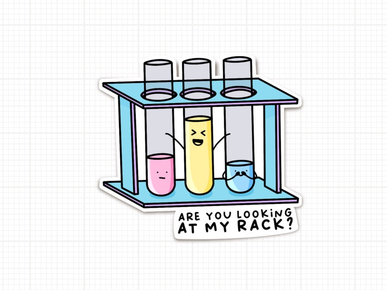 Test Tube Rack Sticker, Cute Chemistry Decal, Science Laptop Sticker ...