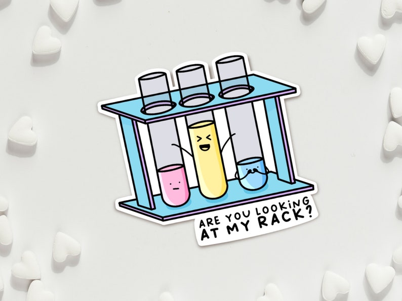 Test Tube Rack Sticker, Cute Chemistry Decal, Science Laptop Sticker ...