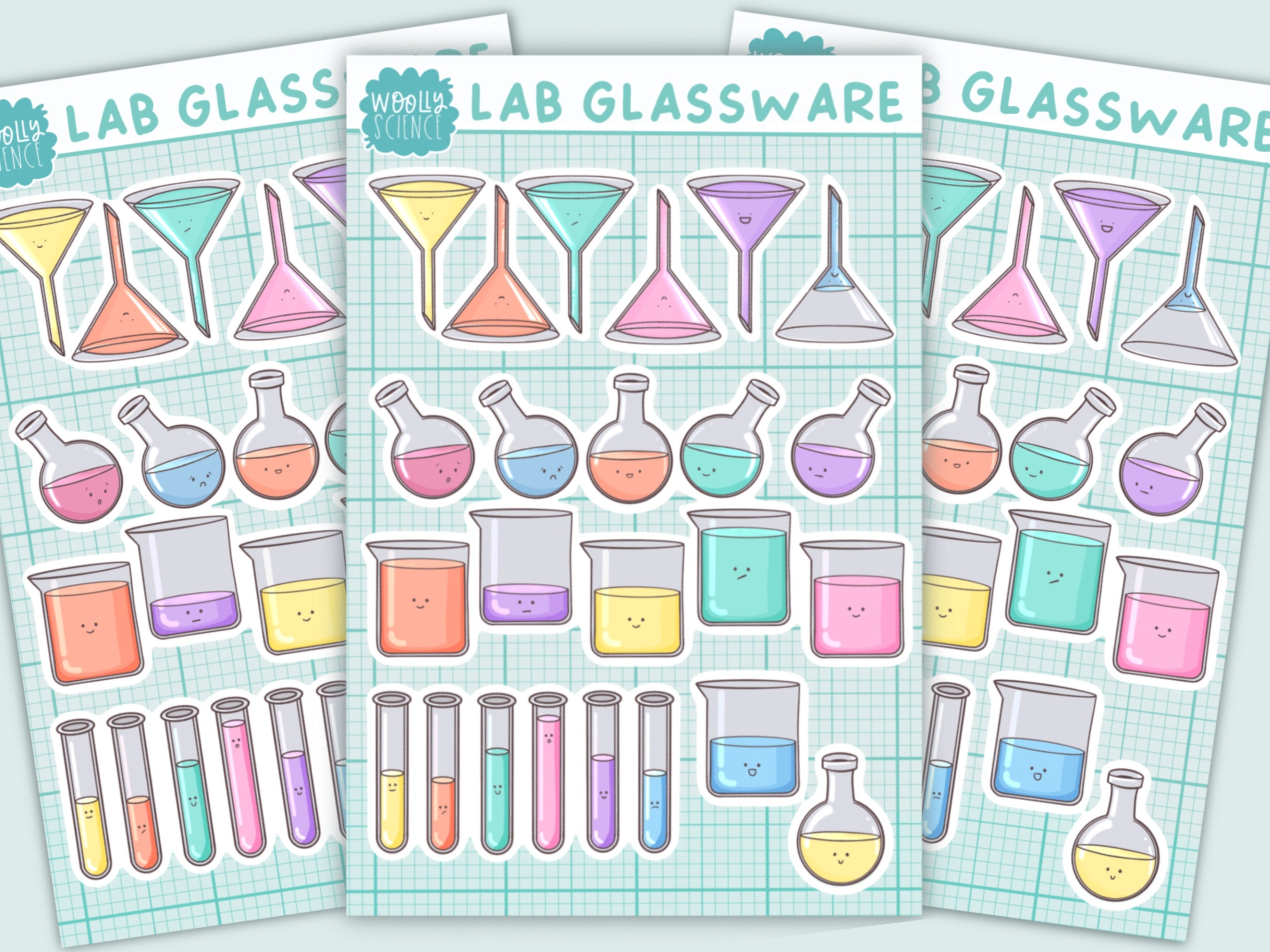 Science Sticker Sheet Lab Glassware Science Teacher Planner - Etsy UK