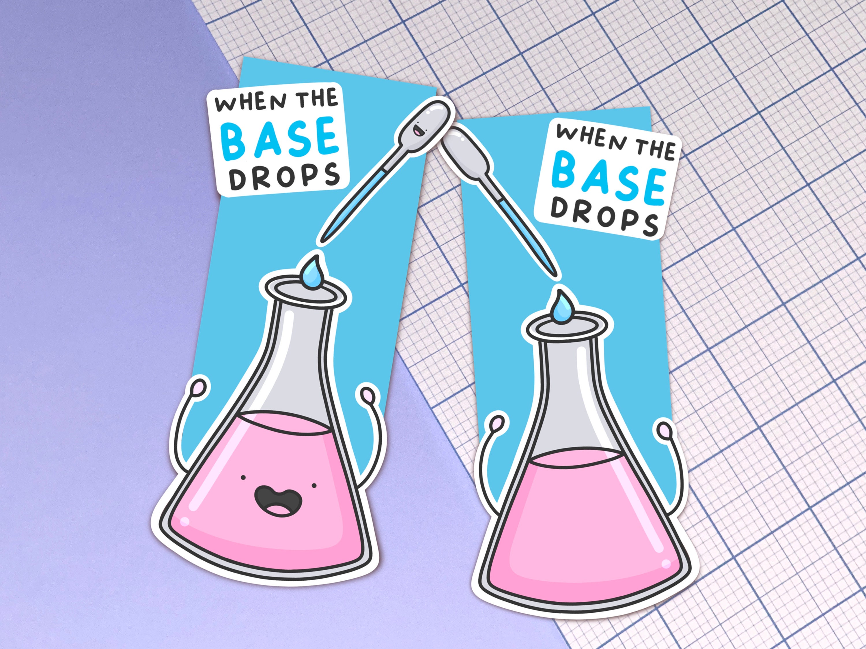 Chemistry Pun Bookmark, When the Base Drops, Acid and Alkali, Gift for ...