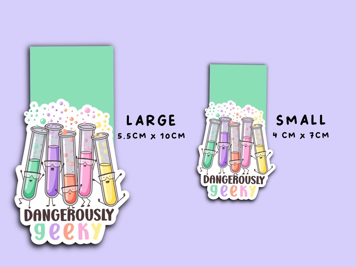 Geeky Science Magnetic Bookmark, Cute Chemistry Book Mark, Test Tubes ...