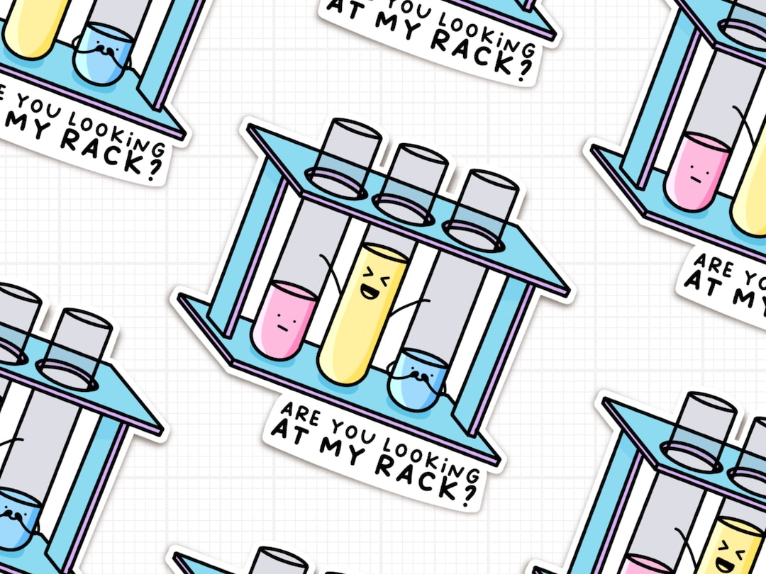 Test Tube Rack Sticker, Cute Chemistry Decal, Science Laptop Sticker ...