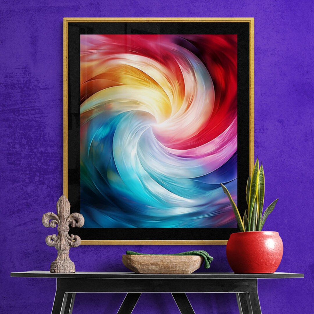 Print luminous Convergence Painting of Light and Color Merging in ...