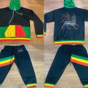 Rasta Tracksuit Men's Clothes Rasta Stripes Lion of Judah Pants Hoodie ...