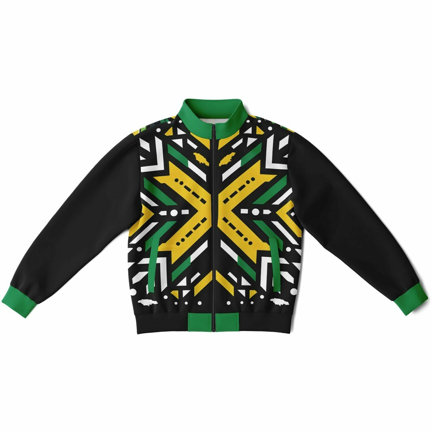 Jamaica Flag Map Tracksuit Jacket Athletic Jacket Green Gold White ...