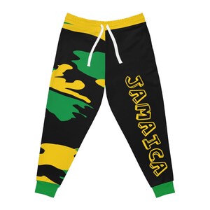 Jamaica Sweatpants Jamaican Flag Camo Athletic Joggers Out of Many One ...